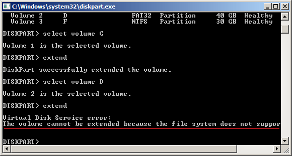 Diskpart command to extend volume Windows Server 2008 R2 Diskpart command to extend volume Windows Server 2008 R2