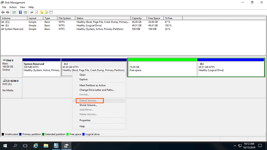 Easy Method Cannot Extend C Drive In Windows Server 2016
