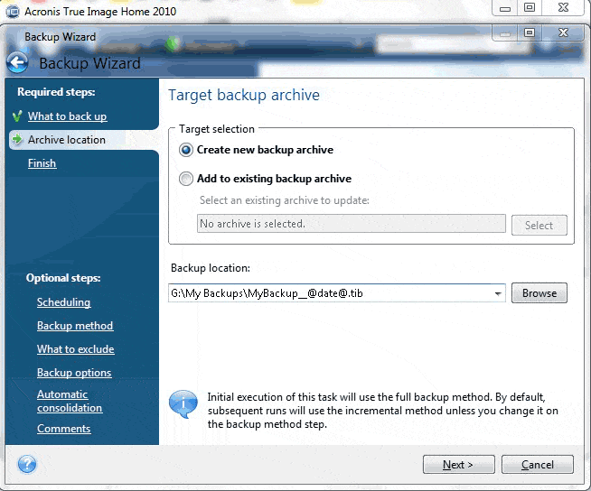 Backup Files With Windows Backup Utility Acronis True Image