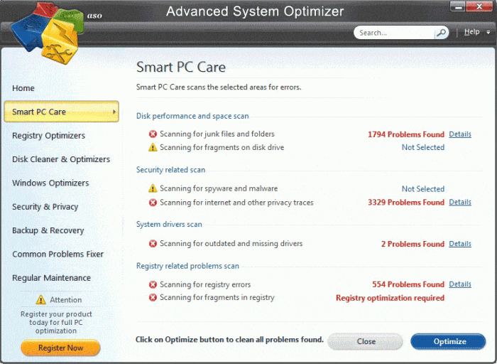 Optimize and Speedup your computer with Advanced System Optimizer.