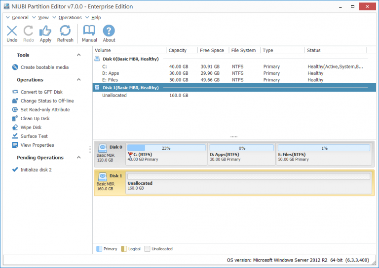 How to initialize disk with NIUBI Partition Editor?