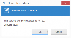 How to convert NTFS partition to FAT32 with NIUBI Partition Editor?