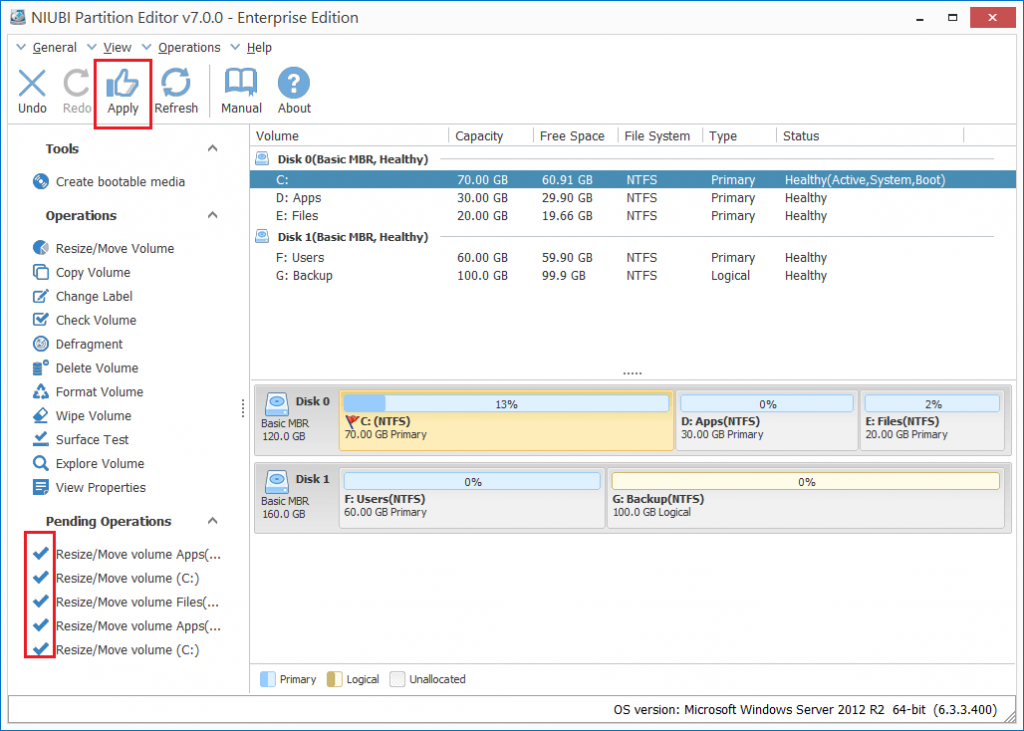 How to resize volume and move partition with NIUBI Partition Editor?