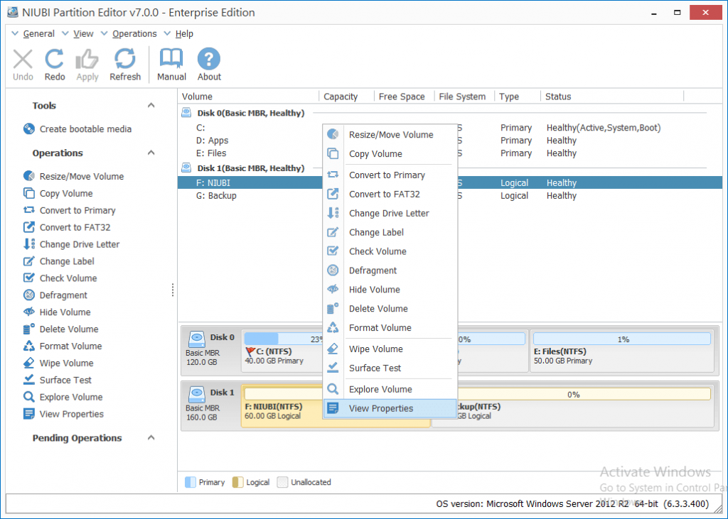 How to view partition properties with NIUBI Partition Editor