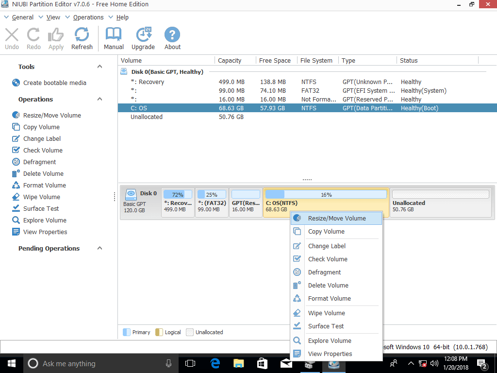 Merge Partitions And Combine Unallocated Space In Windows 10