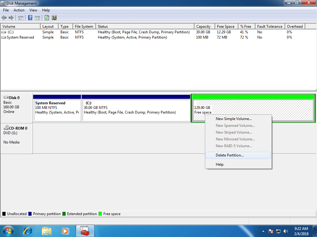 1 Step To Fix Extend Volume Grayed Outdisabled In Windows 7