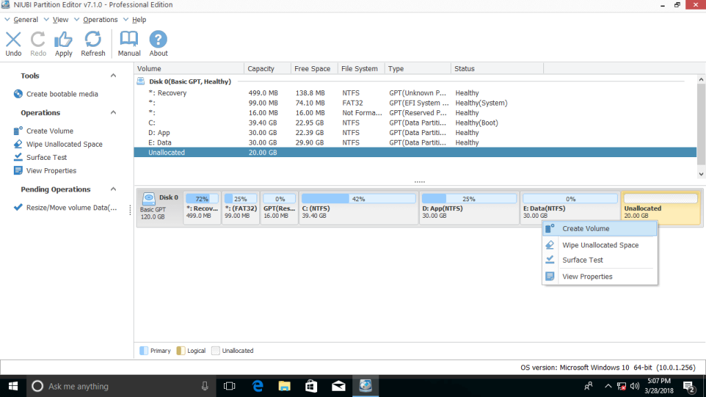 How to split partition with NIUBI Partition Editor?