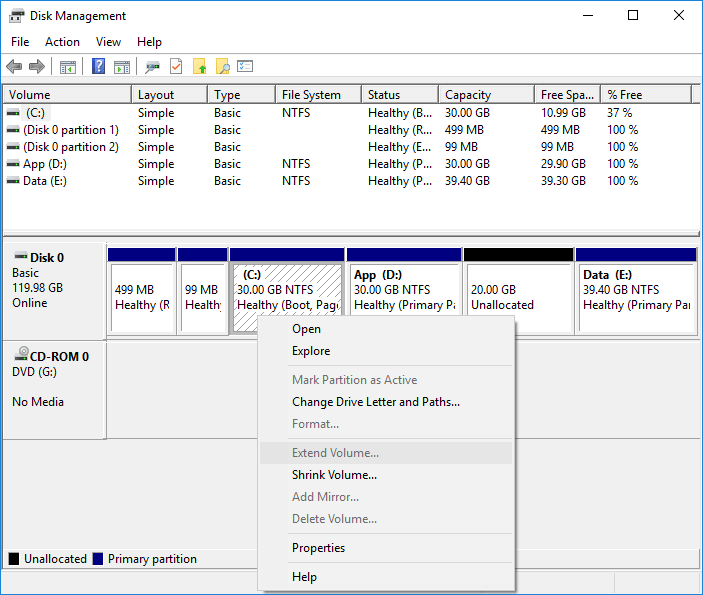 Solve Extend C Drive Greyed Out in Windows Server and PC.