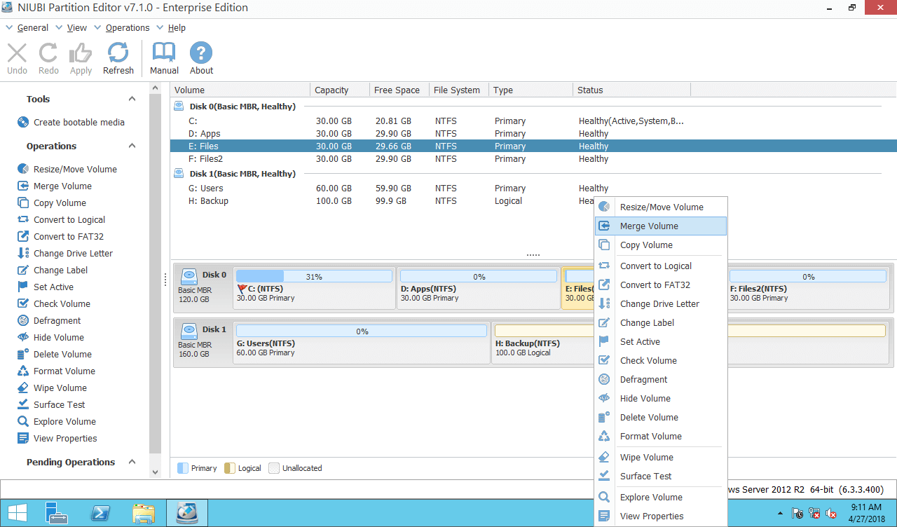 How to merge and combine partitions in Windows Server 2012 R2 How to merge and combine partitions in Windows Server 2012 R2