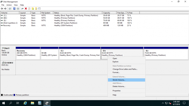 Guide to shrink disk partition/volume on Windows Server 2019.
