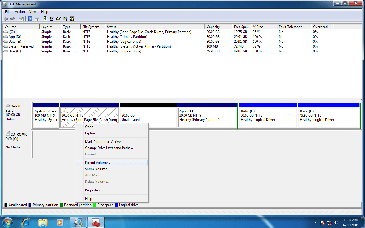 Addmovemerge Unallocated Space To C Drive In Windows 7 Easily