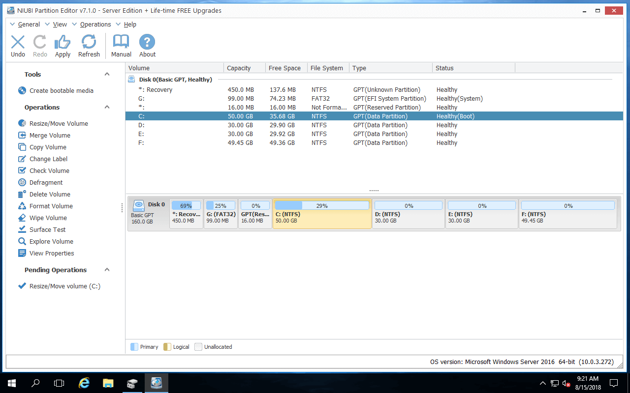 Cannot Extend Volume Partition On Windows Server 2016 1 Step 7043