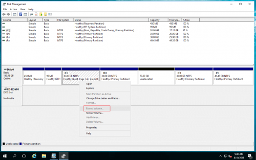 Extend hard drive on Windows Server 2016 without data loss.
