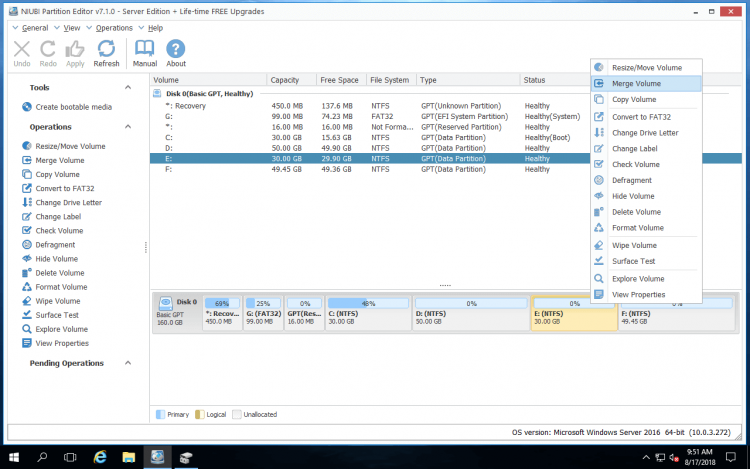 Combinemerge C And D Drive On Windows Server 2016 By 3 Clicks