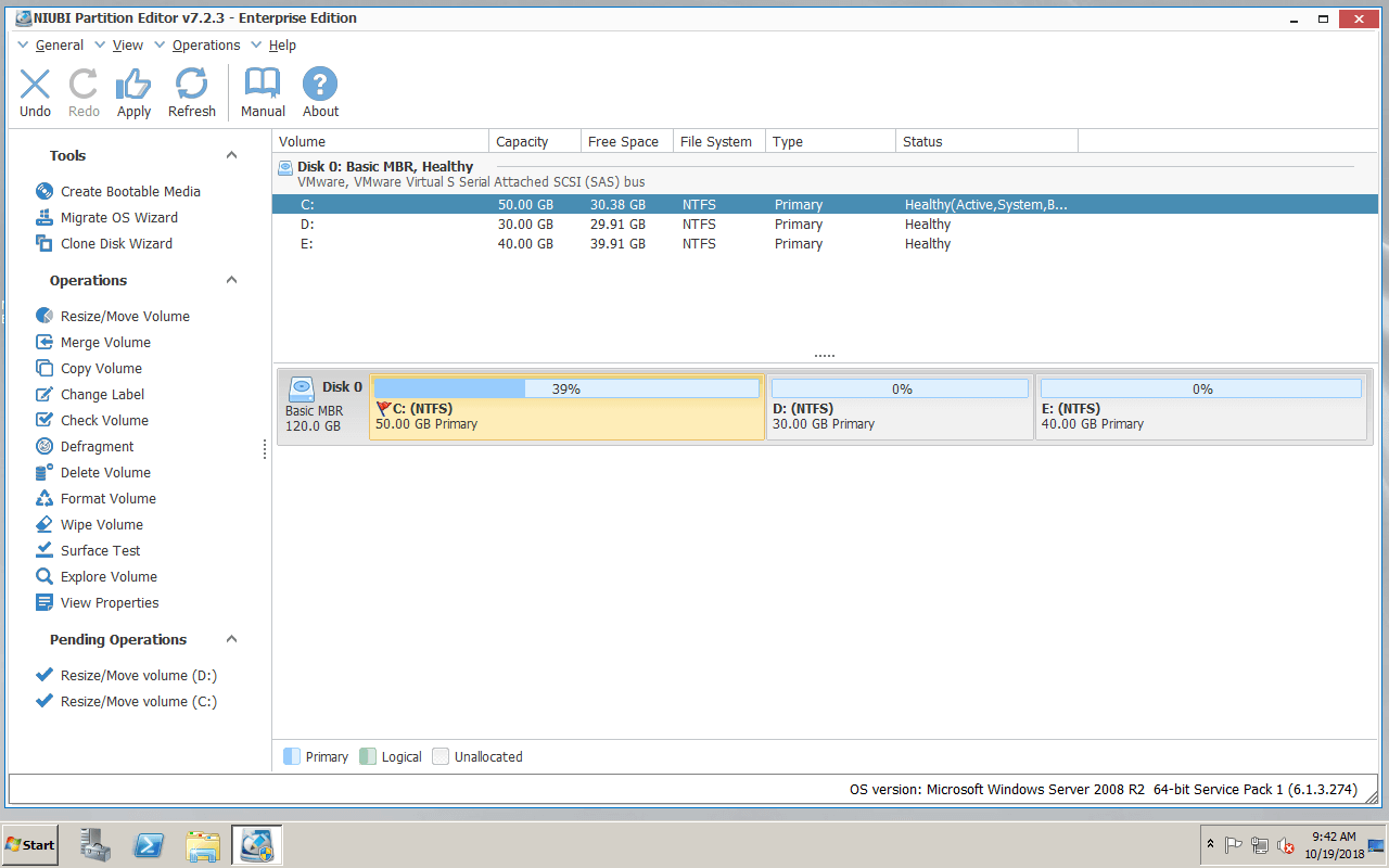 Addmerge Unallocated Space To C Drive On Windows Server 2008