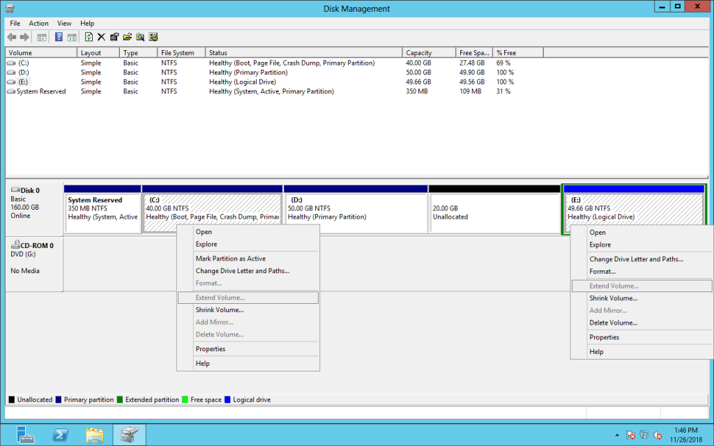Guide to resize, extend disk partition on Windows Server 2012.